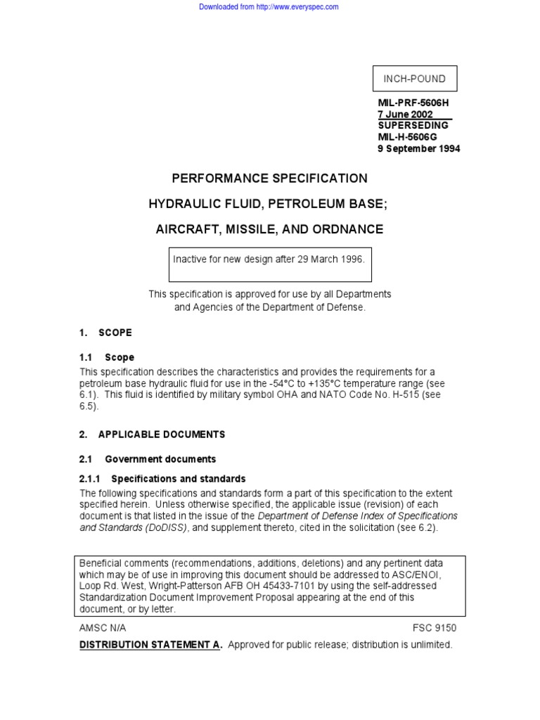 Mil PRF 5606h | PDF | Filtration | Viscosity