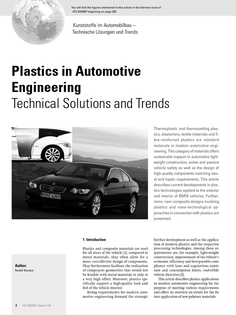 Plastics in Automotive Engineering: Technical Solutions and Trends ...