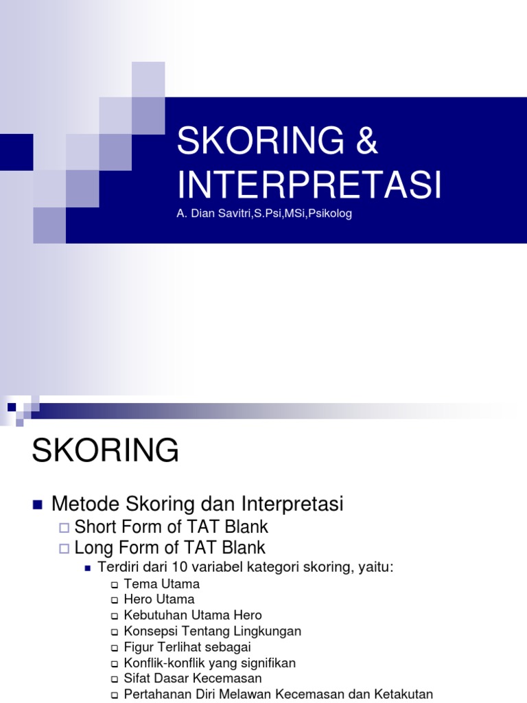 Skoring Dan Interpretasi Tat | PDF | Pengembangan Diri | Sains & Matematika