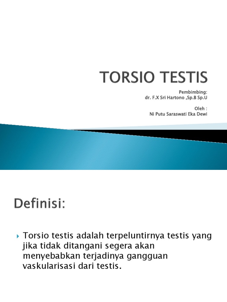 Torsio Testis | PDF | Sains & Matematika