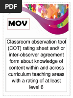COT Observation Notes Form 2024-2025 | PDF