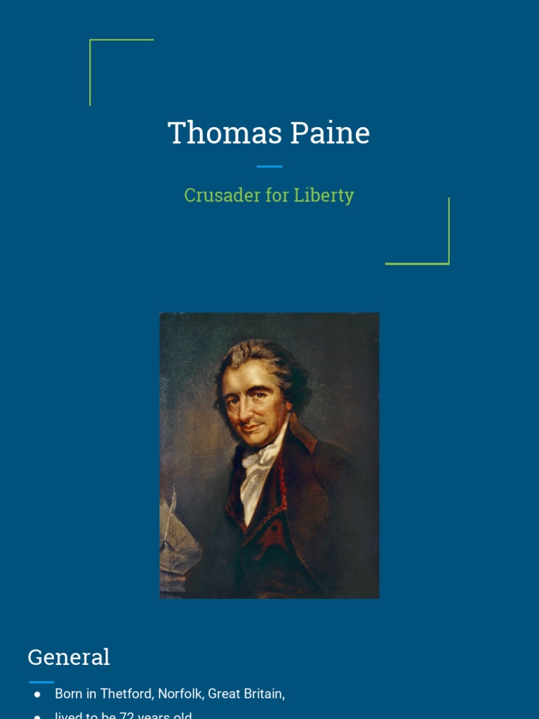 Thomas Paine | PDF | Thomas Paine | American Revolution
