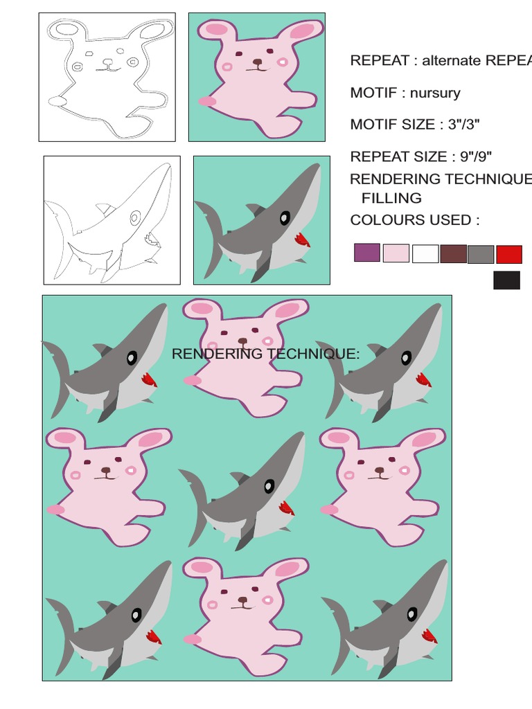 REPEAT: Alternate REPEAT MOTIF: Nursury MOTIF SIZE: 3"/3" Repeat Size ...
