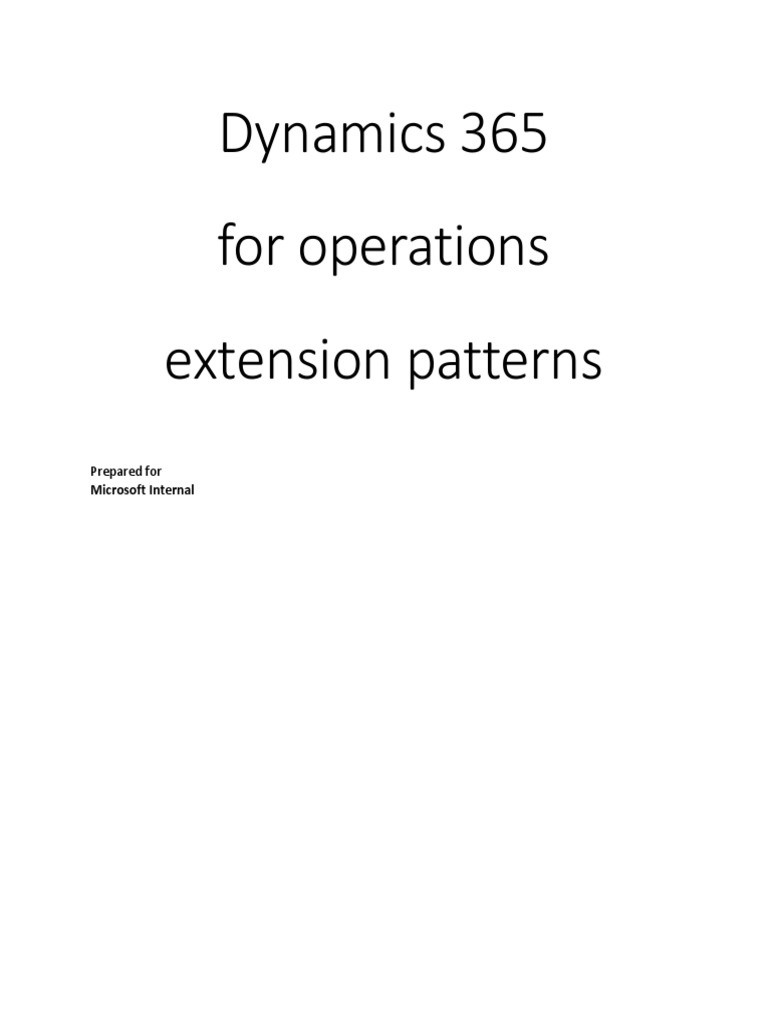 D365FO Extension Patterns Guide | PDF | Method (Computer Programming) | Class (Computer Programming)