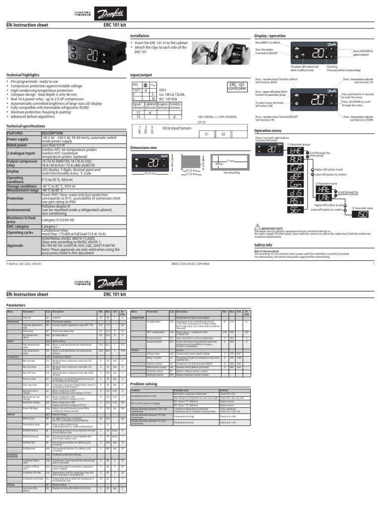 Danfoss Erc101 | PDF | Parameter (Computer Programming) | Power Supply