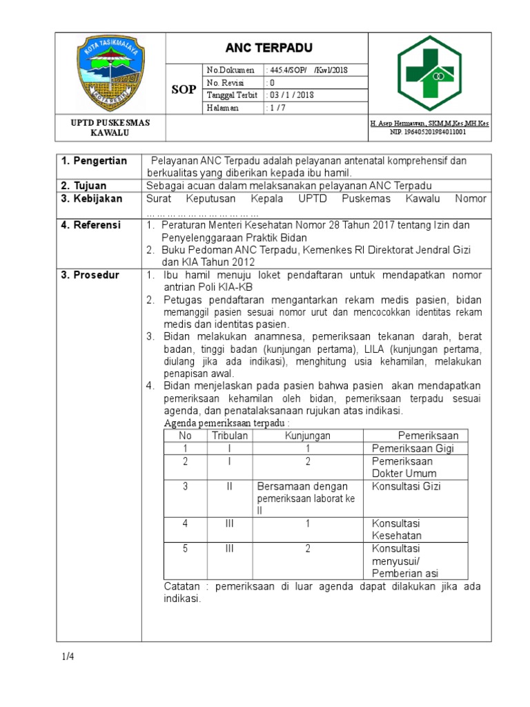 01 Sop Anc-Terpadu Fix | PDF