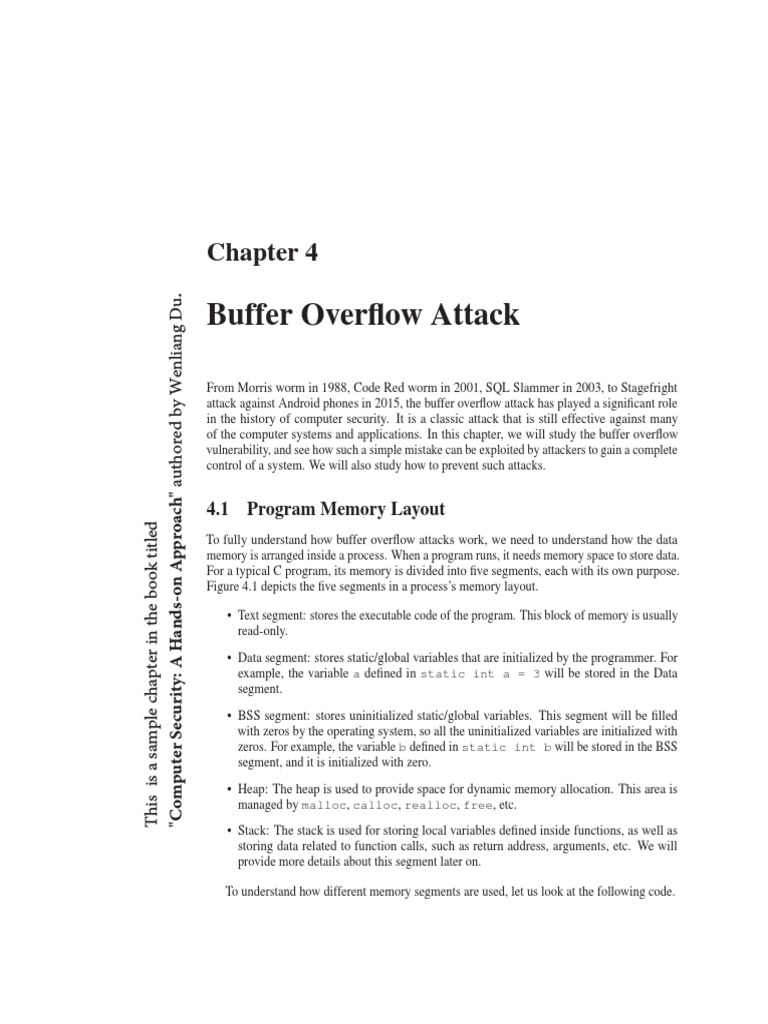 1 Bufferoverflowbook Pdf Subroutine Pointer Computer Programming