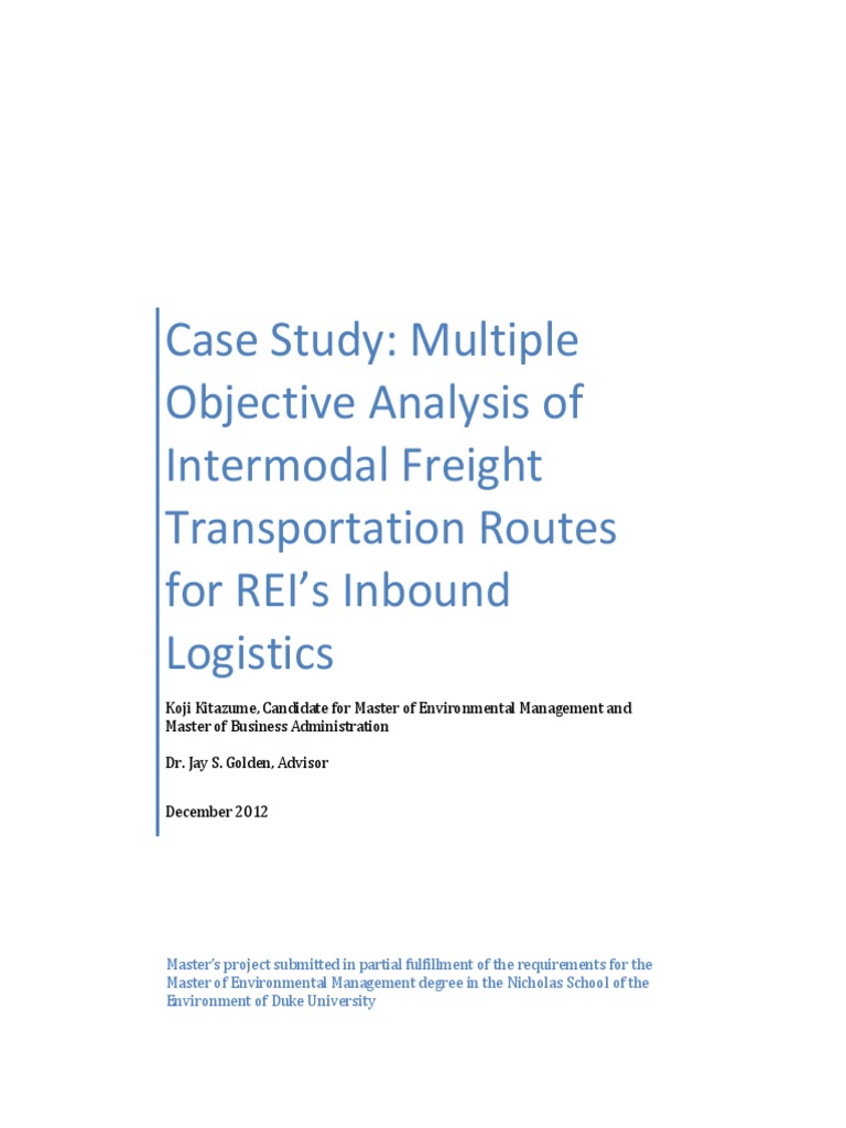 Case Study: Multiple Objective Analysis of Intermodal Freight ...