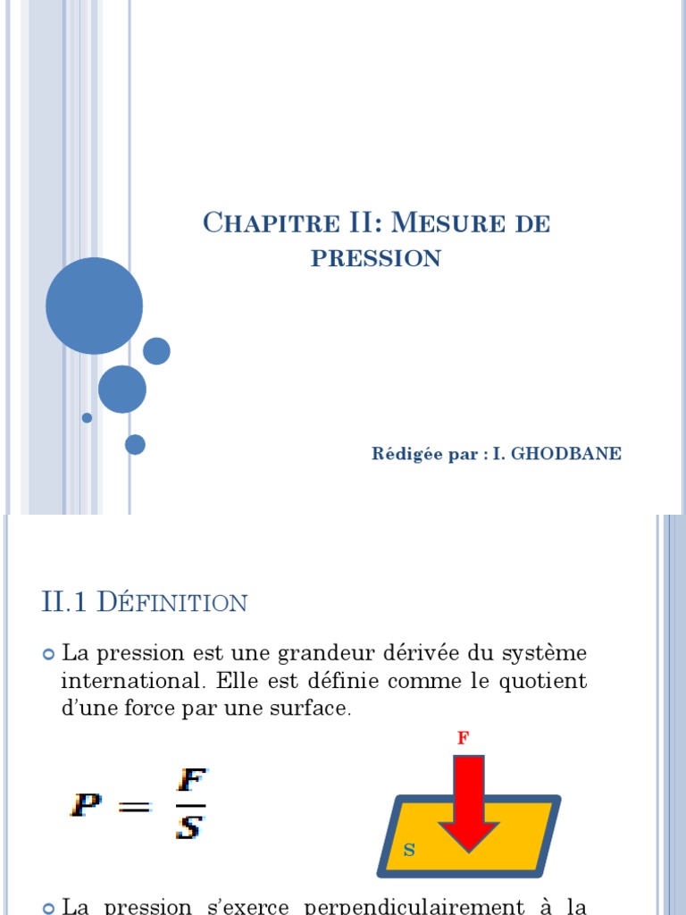 Mesure et Définition de la Pression | PDF | mesure de pression | Pression