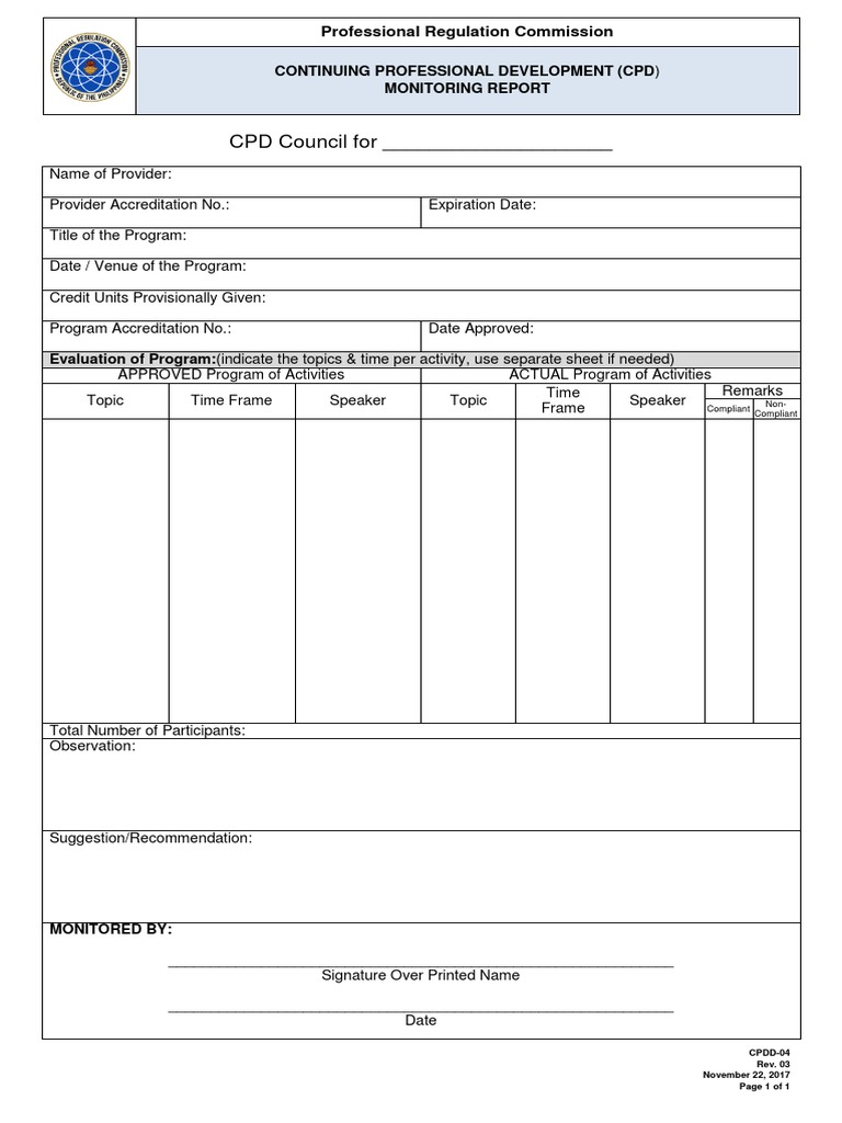 CPD Council For - : Professional Regulation Commission | PDF