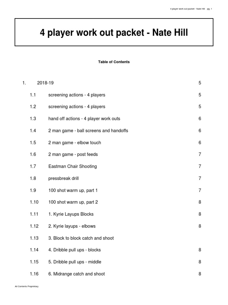 4 Player Work Out Packet - Nate Hill | PDF | American Football | Team ...