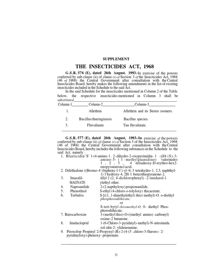 The Insecticides Act 1968 Amendments | PDF | License | Salt (Chemistry)
