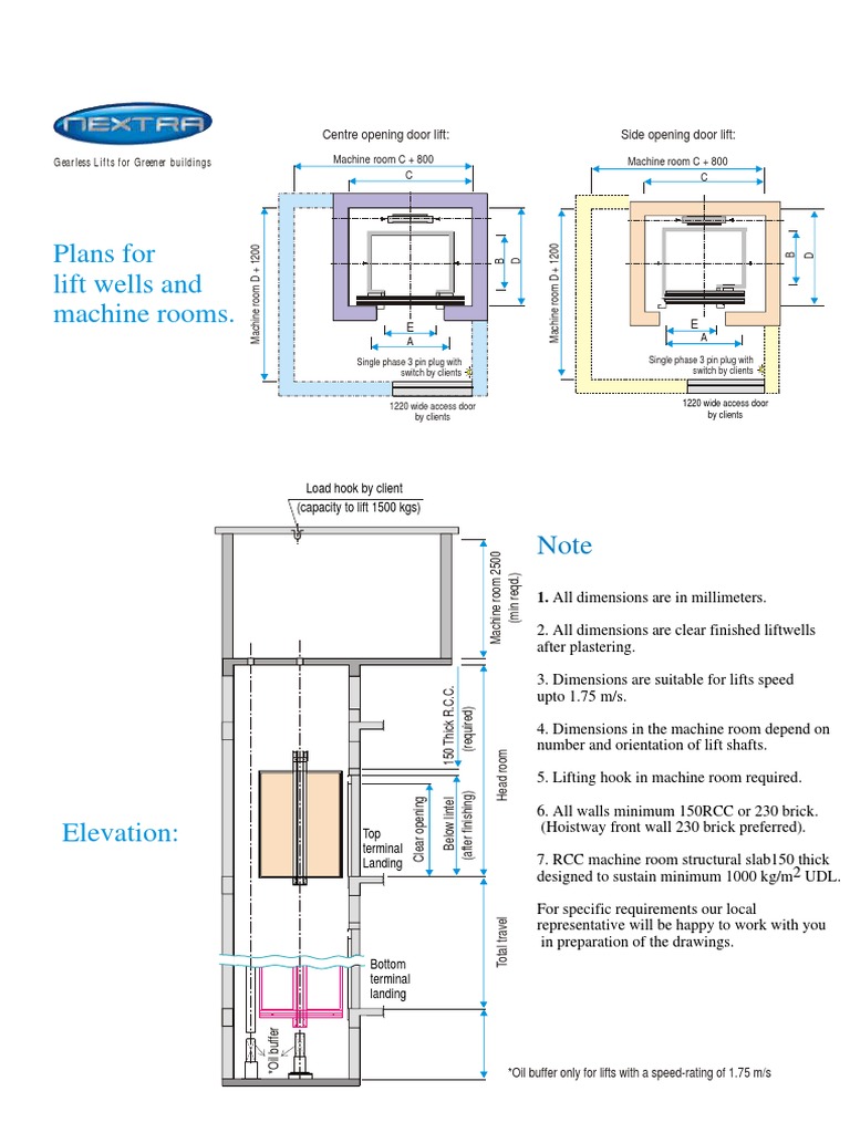 Lift Well Sizes PDF | PDF | Elevator | Building Engineering