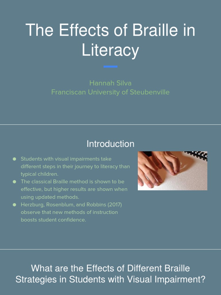 The Effects of Braille in Literacy | PDF | Visual Impairment | Literacy