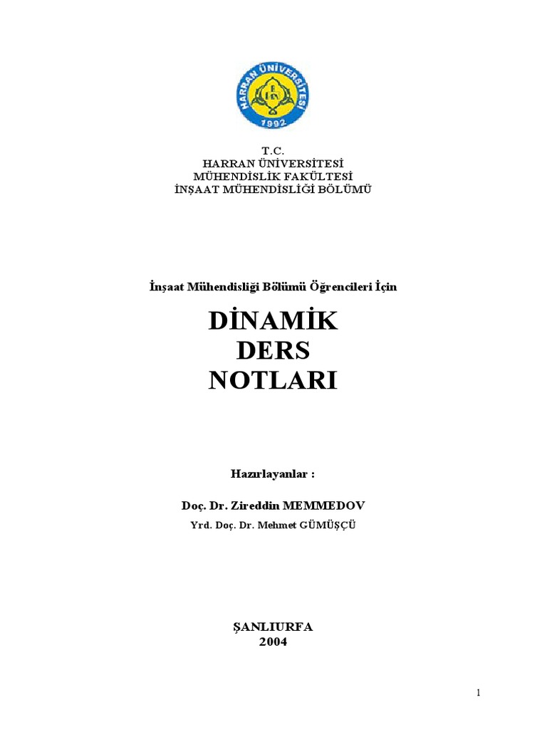 Dinamik Ders Notlari PDF | PDF