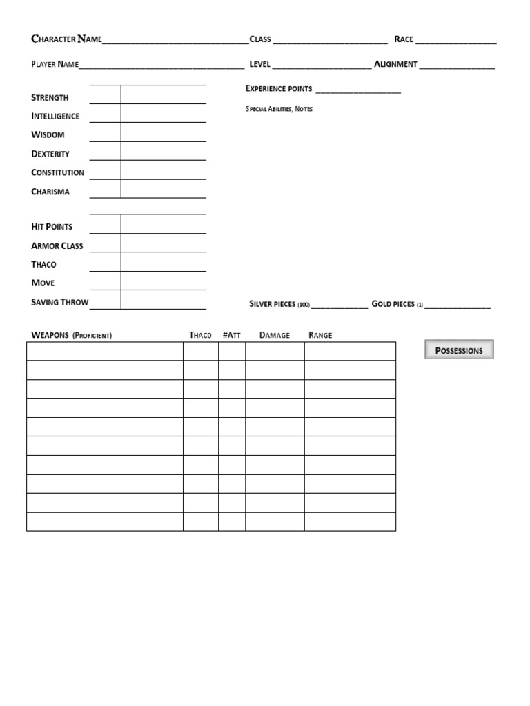1e Character Sheet Aps