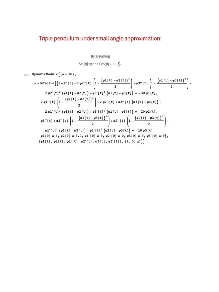 Ready Triple Pendulum Under Approximation | PDF
