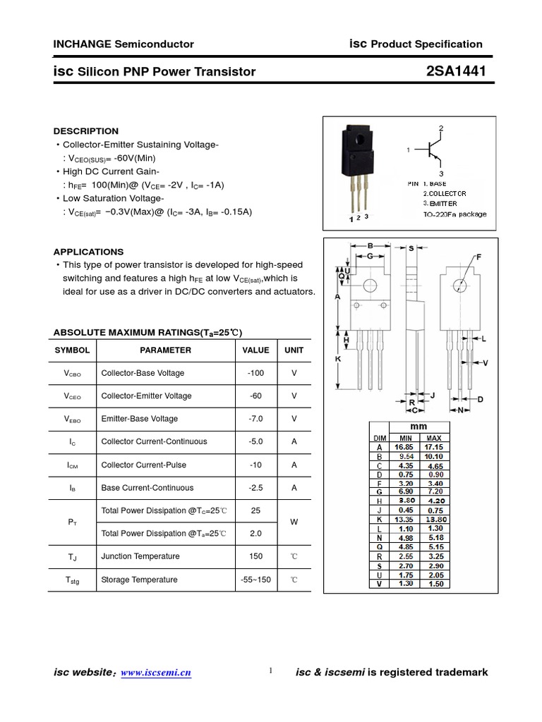 Datasheet PDF | PDF | Bipolar Junction Transistor | Transistor