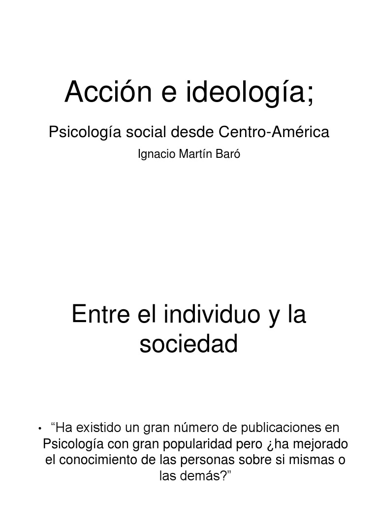 Martín Baró | PDF | Ideologías | Psicología Social