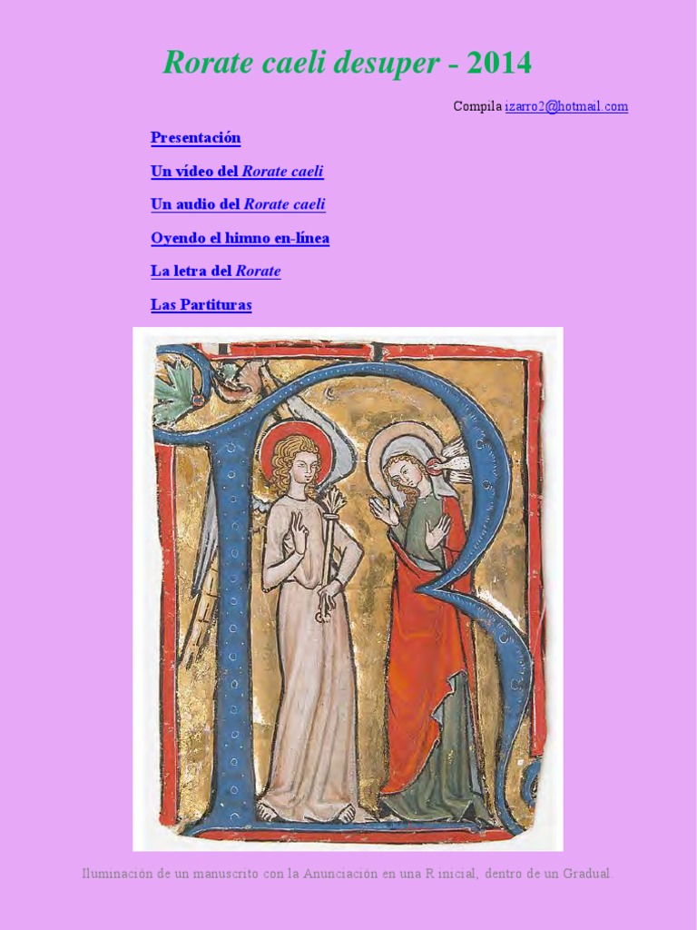 El Himno Gregoriano "Rorate Caeli Desuper" | PDF | Canto gregoriano | Rituales religiosos