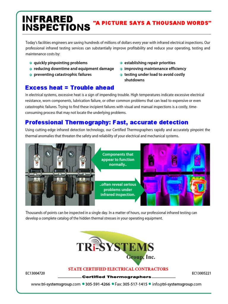 Ir Inspections Brochure TSG | PDF | Thermography | Infrared