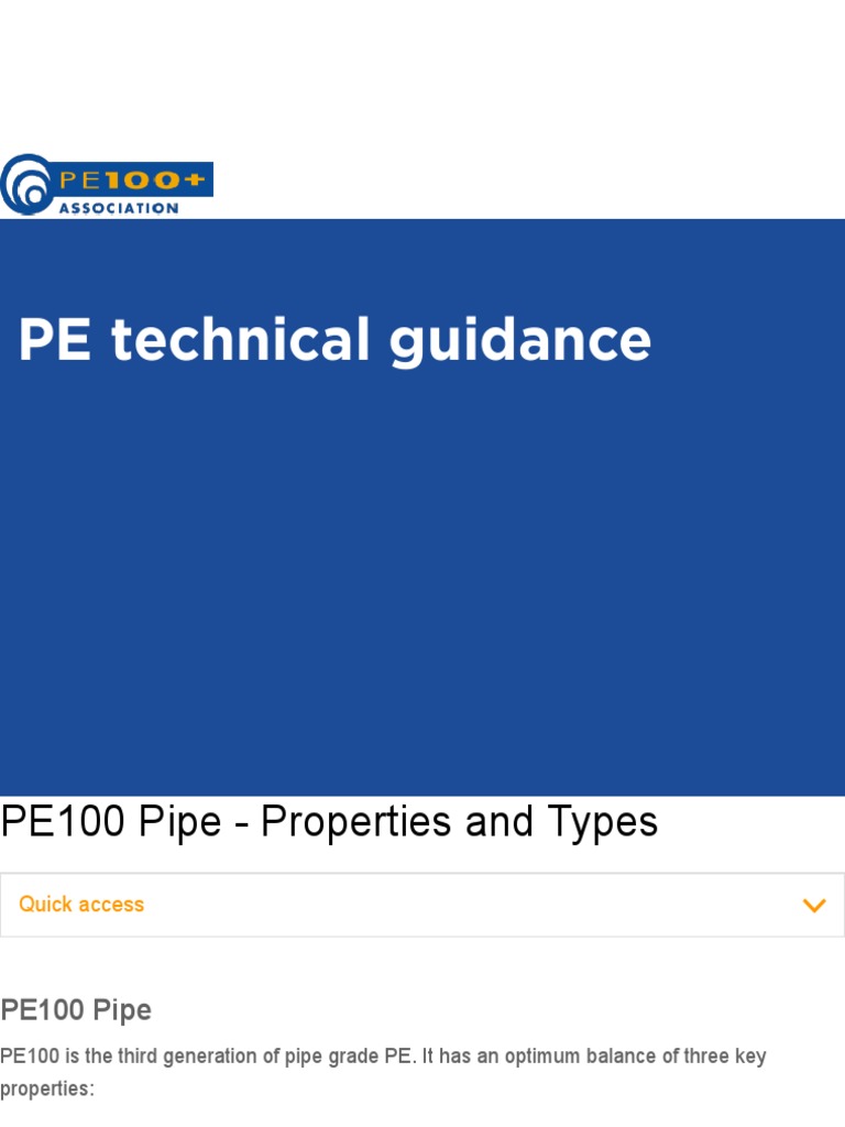 PE100 Pipe: Properties and Applications | PDF | Wear | Polyethylene