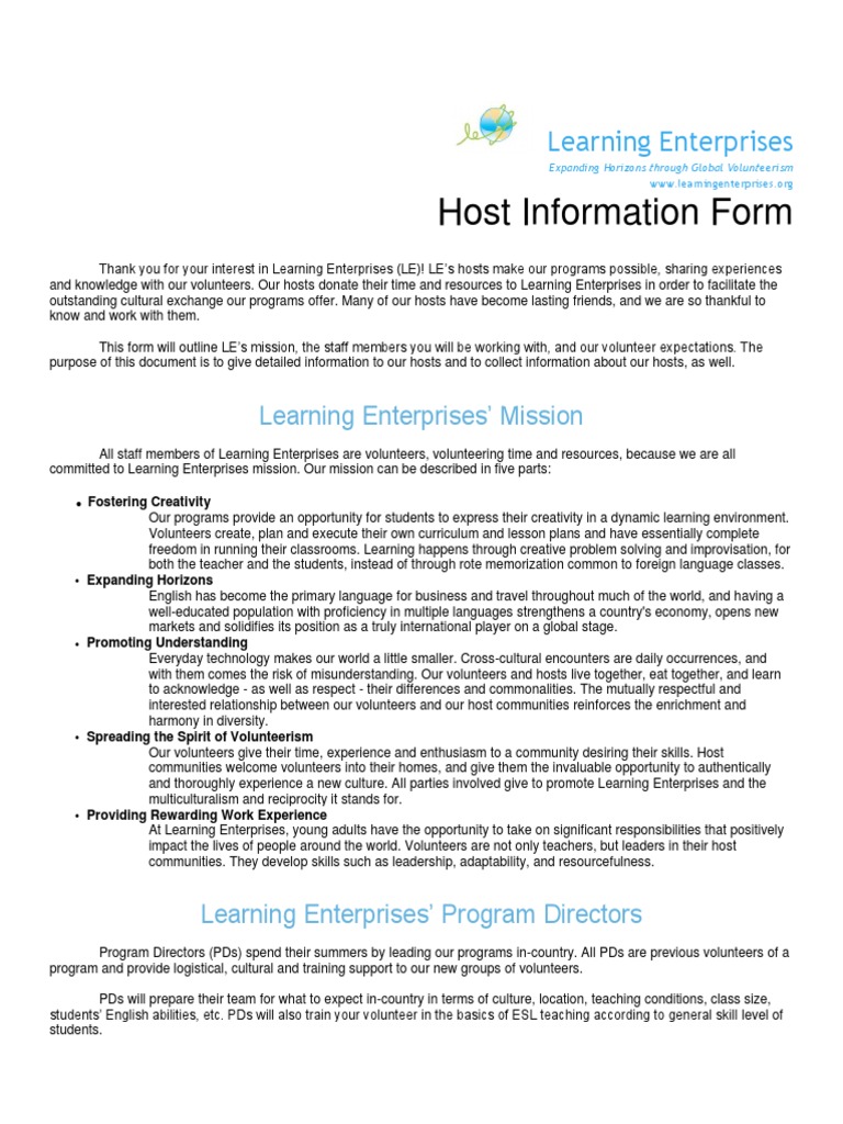 Host Form 2018 | PDF