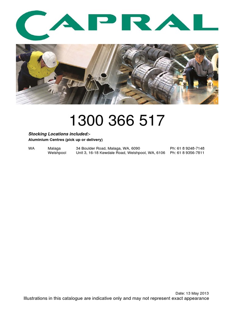 Capral Aluminium Extrusion Catalogue | PDF | Extrusion | Industrial ...