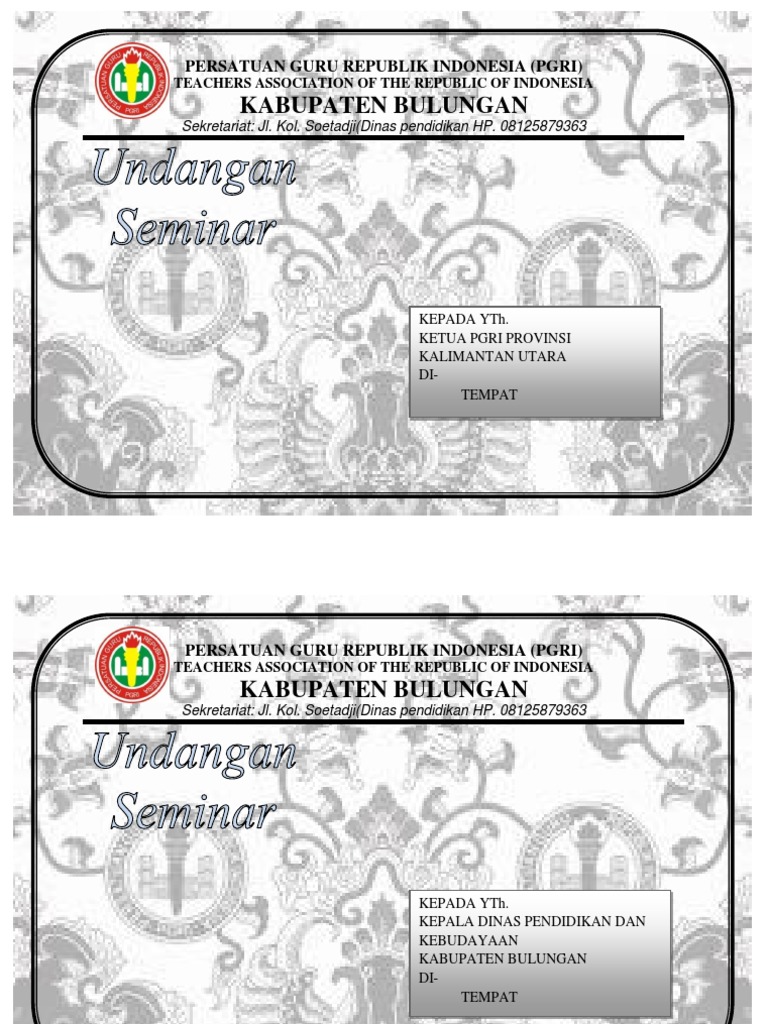 Amplop Undangan VIP PGRI 2018 | PDF