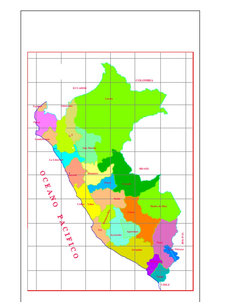 Mapa Del Peru Con Sus Departamentos | PDF | América del Sur | Perú