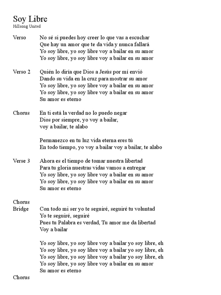 L - Soy Libre - Hillsong United | PDF