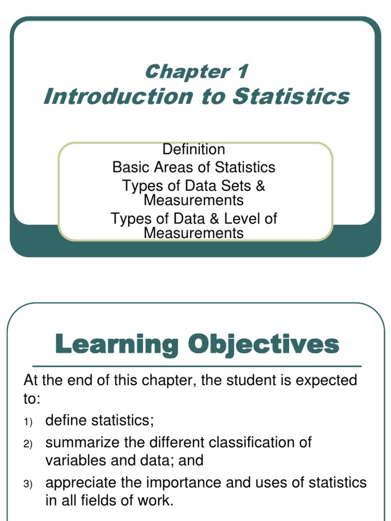 Introduction to Statistics Overview | PDF | Level Of Measurement ...