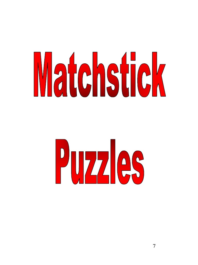 Match Stick Puzzles | PDF | Triangle | Elementary Geometry