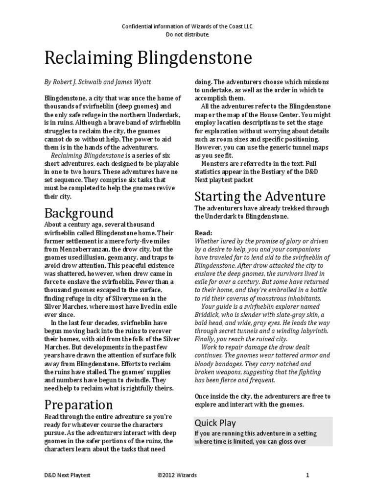 Adventure - Reclaiming Blingdenstone | PDF | Quartz | Fantasy