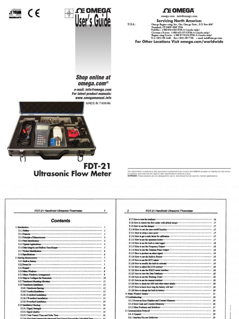 Ultra Sonic Flowmeter FDT-21 M5011 | PDF | Hvac | Indemnity