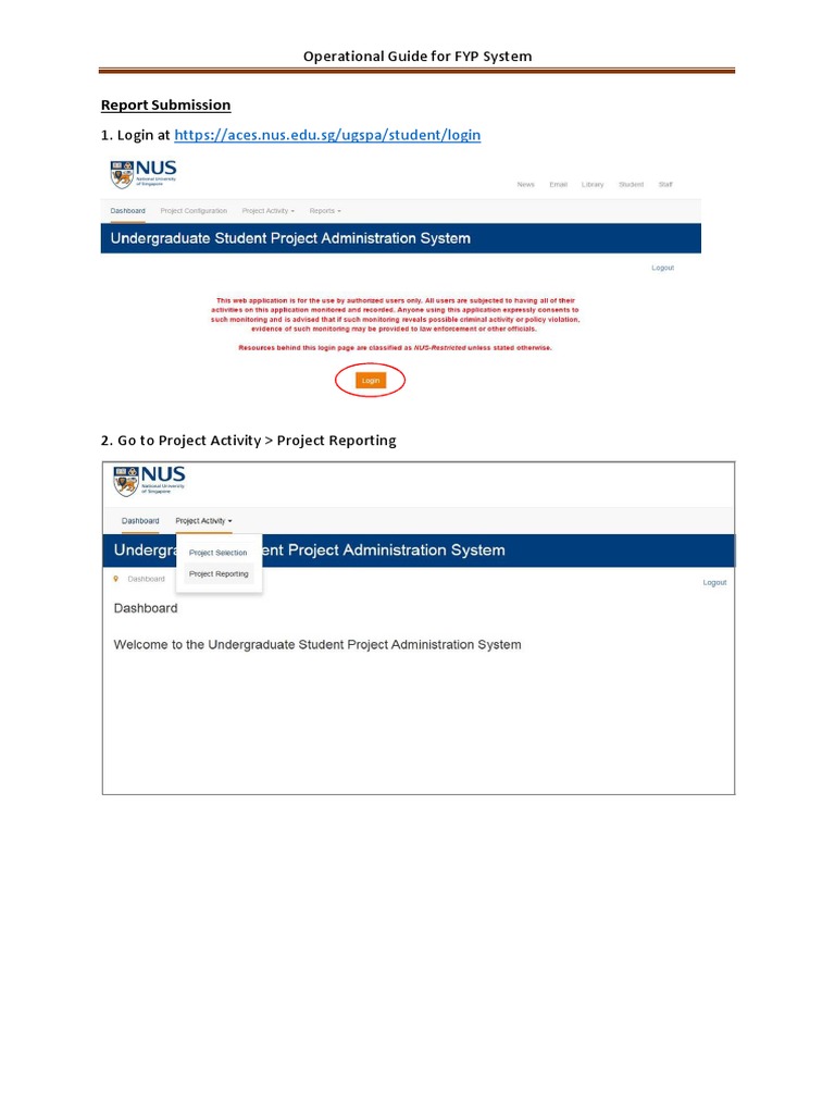 Operational Guide For FYP System - Report Submission - For Students ...