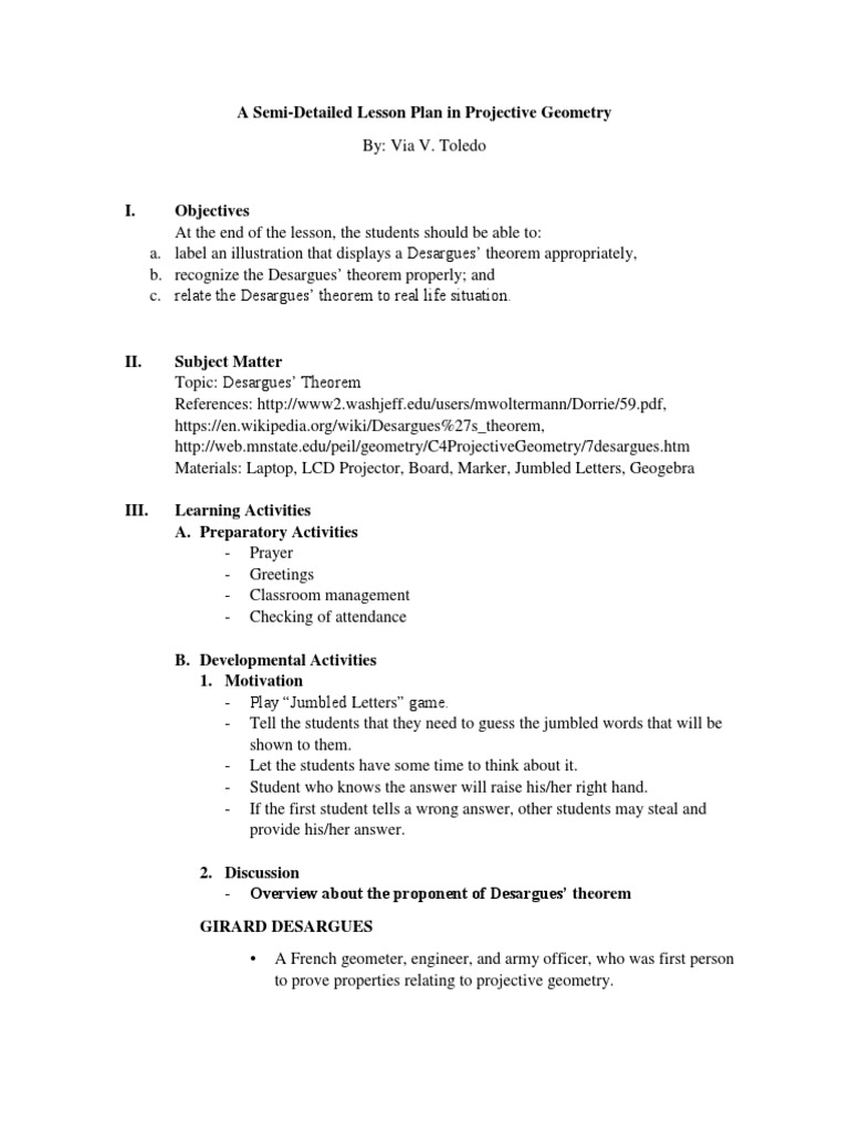 Desargues' Theorem | PDF | Classical Geometry | Geometry