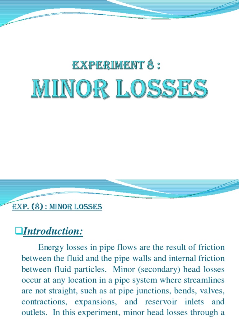 Losses in Bends Fittings | PDF | Pressure Measurement | Dynamics (Mechanics)