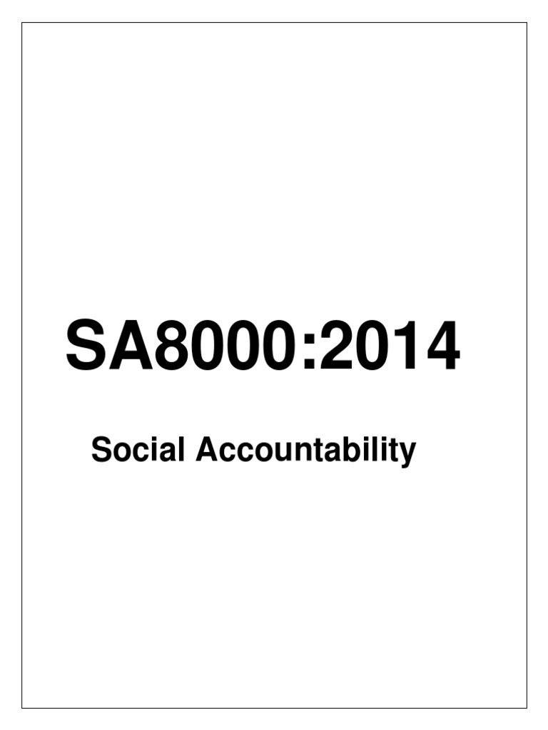Sa 8000:2014 | PDF | Overtime | Employment