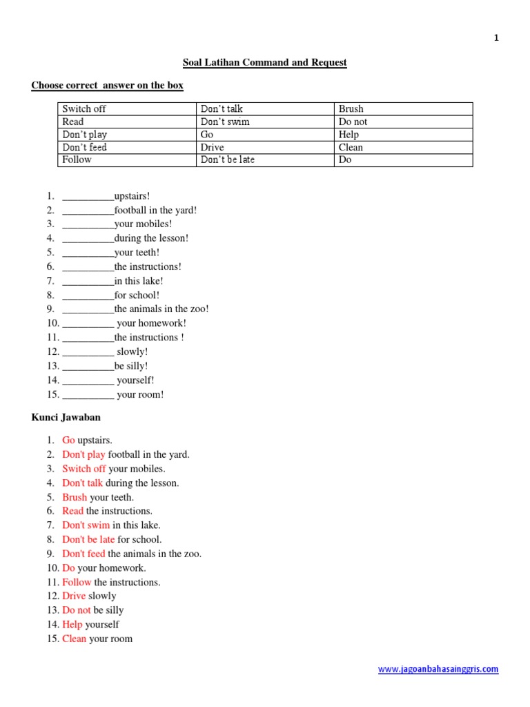 Soal Latihan Command and Request | PDF Soal Latihan Command and Request | PDF
