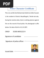 Police Character Certificate Form | PDF | Career & Growth | Business