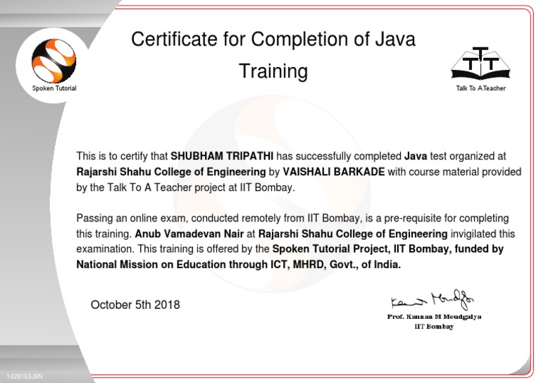 SHUBHAM TRIPATHI Participant Certificate | Download Free PDF ...