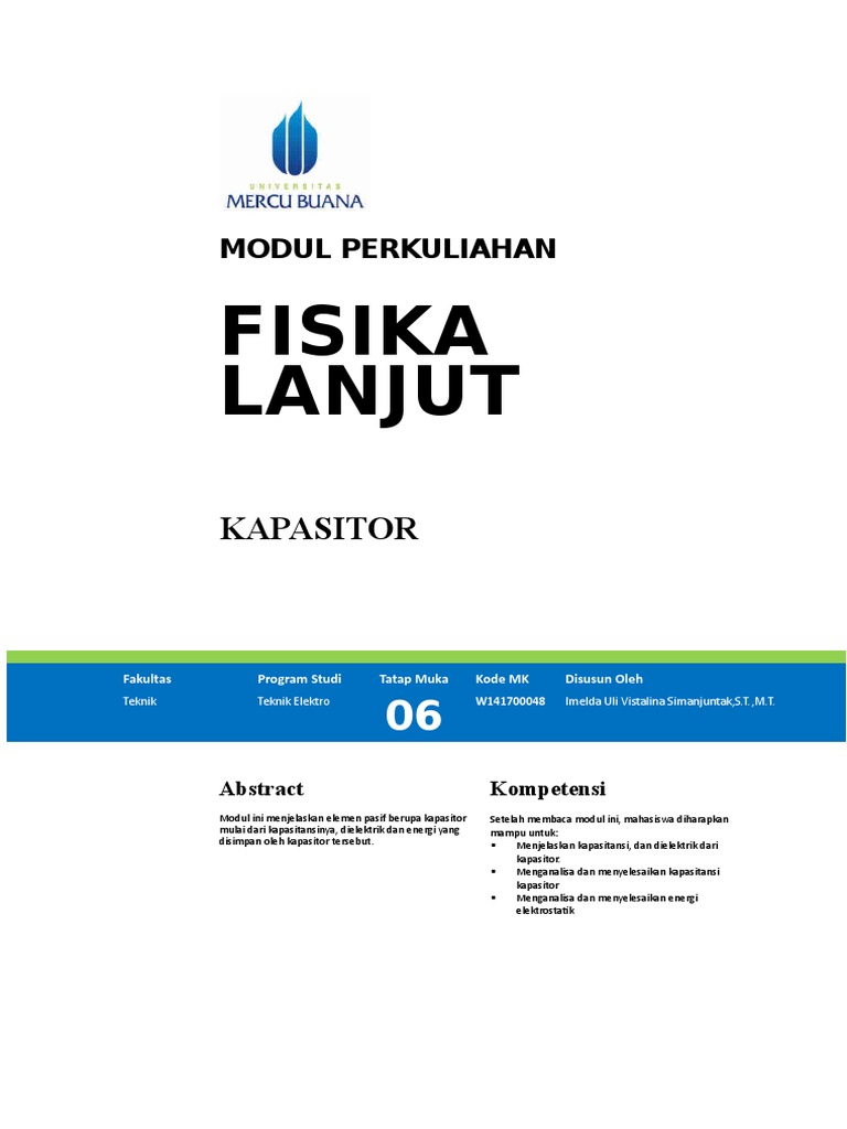 Modul 6 - Kapasitor Dan Dielektrik | PDF