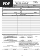 Bir Form 2306 | PDF | Withholding Tax | Corporate Jargon