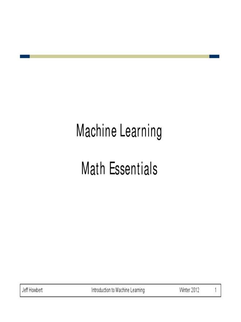 An Introduction to the Mathematical Foundations of Machine Learning | PDF
