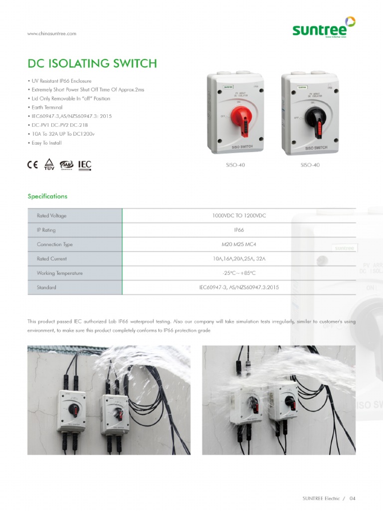Isolator Switch Catalogue | PDF