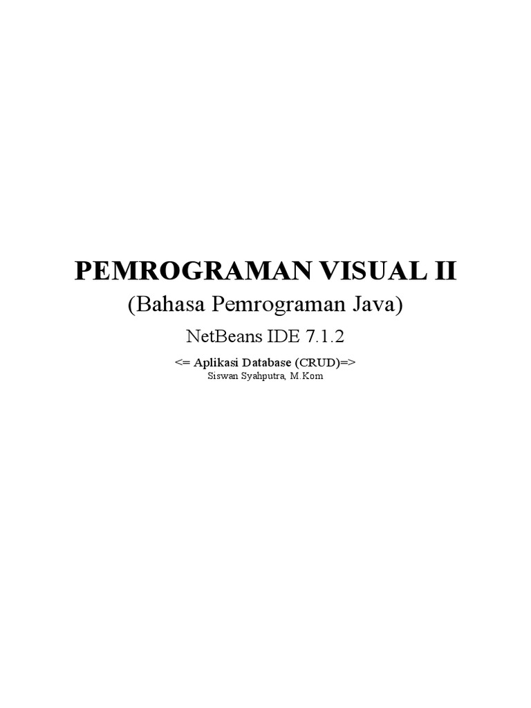 Aplikasi Database CRUD Java PDF | PDF | Komputer