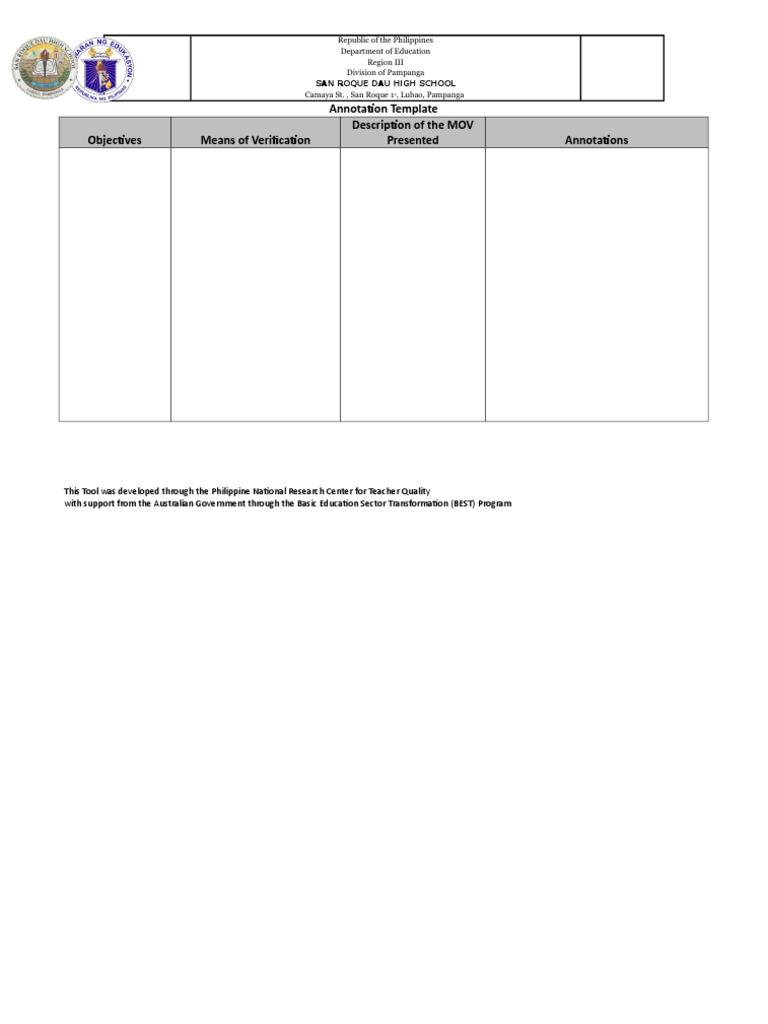 Annotation Template | PDF