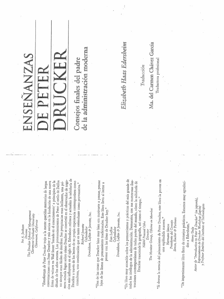 Haas Elizabeth Enseñanzas de Peter Drucker | PDF