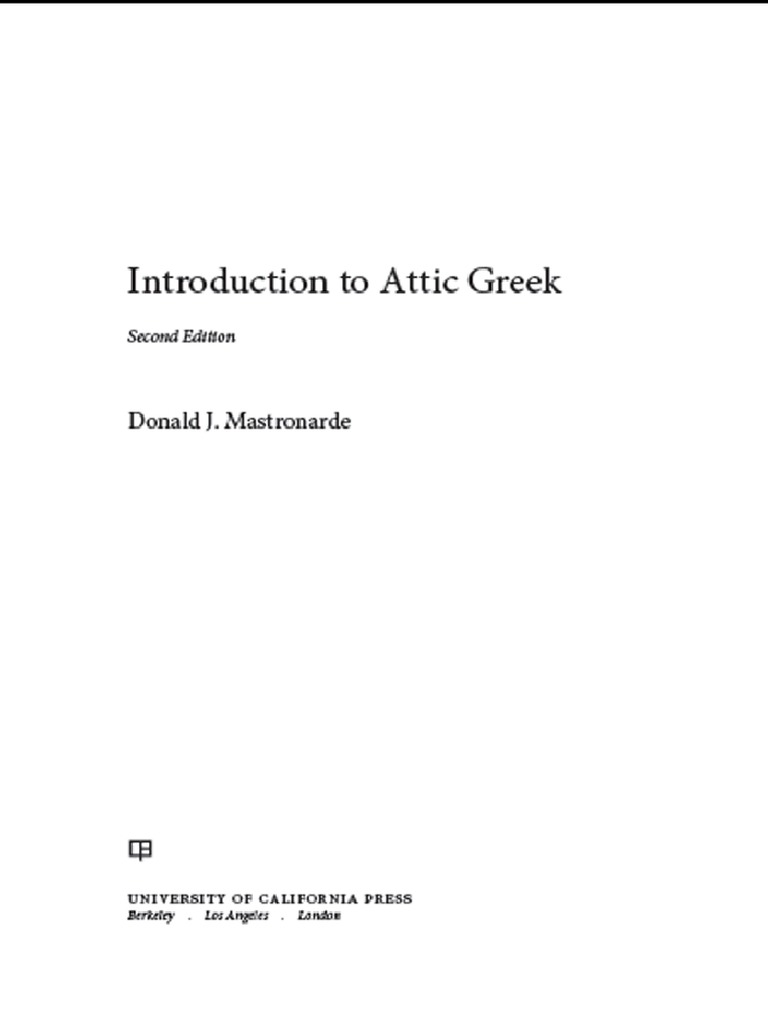 Mastronarde-2013-Introduction To Attic Greek PDF | PDF | Greek Alphabet ...